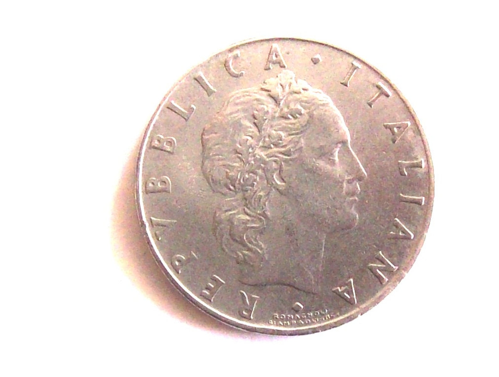 Vintage 1958 Italy Lire 50 RARE Coin.repubblica Italiana and Vulcano ...