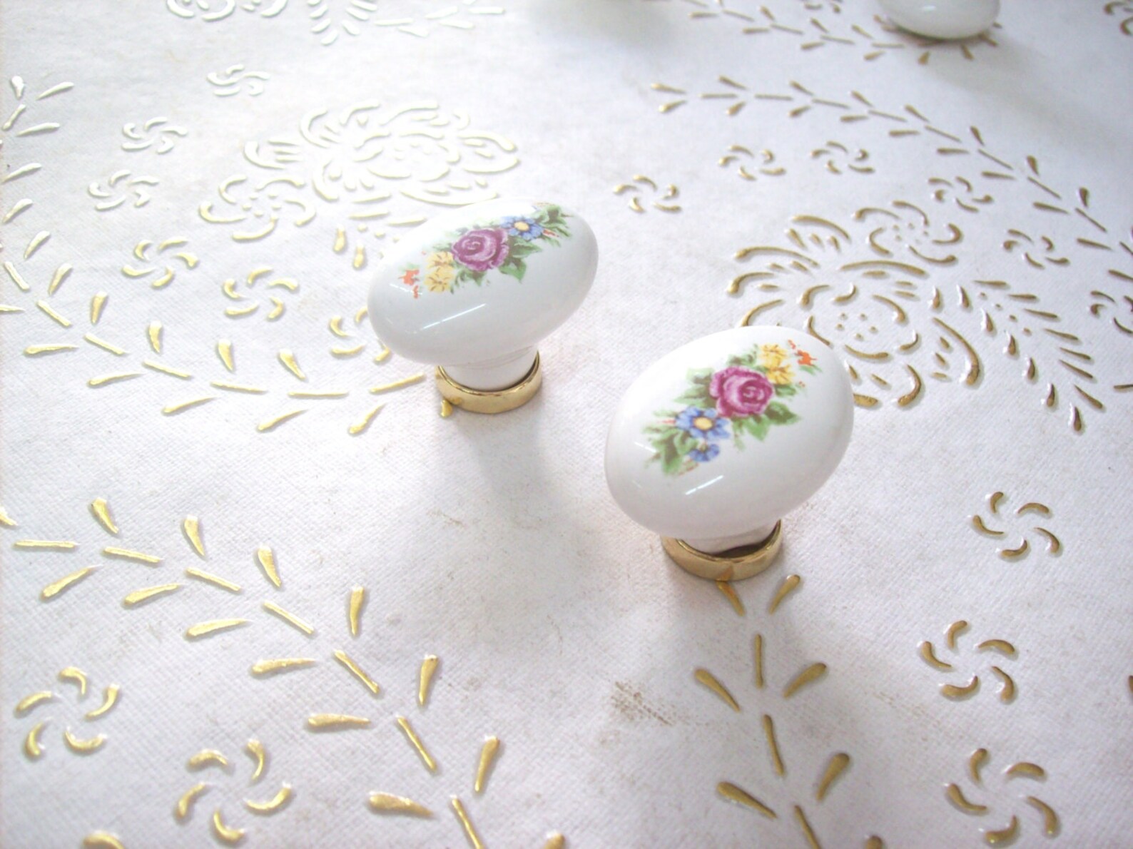 Italy Brass and Porcelain Knobs in High Quality. Knob in Fine | Etsy