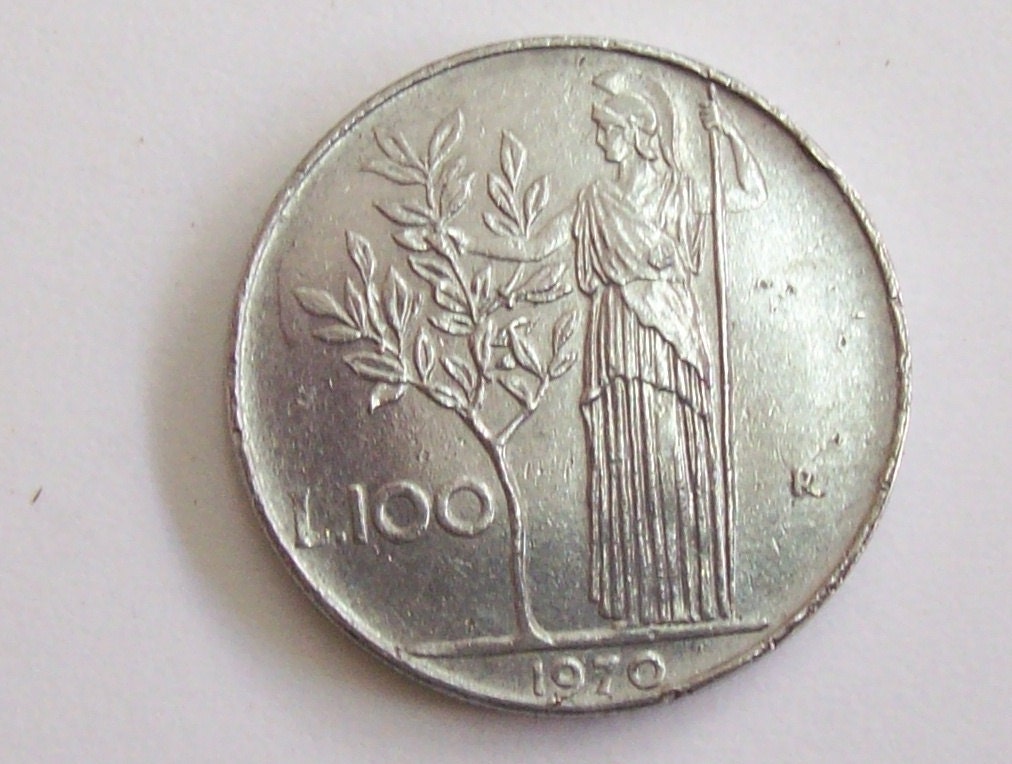 Vintage Italia 1970 lire 100 moneda República Italiana.Bay - Etsy España