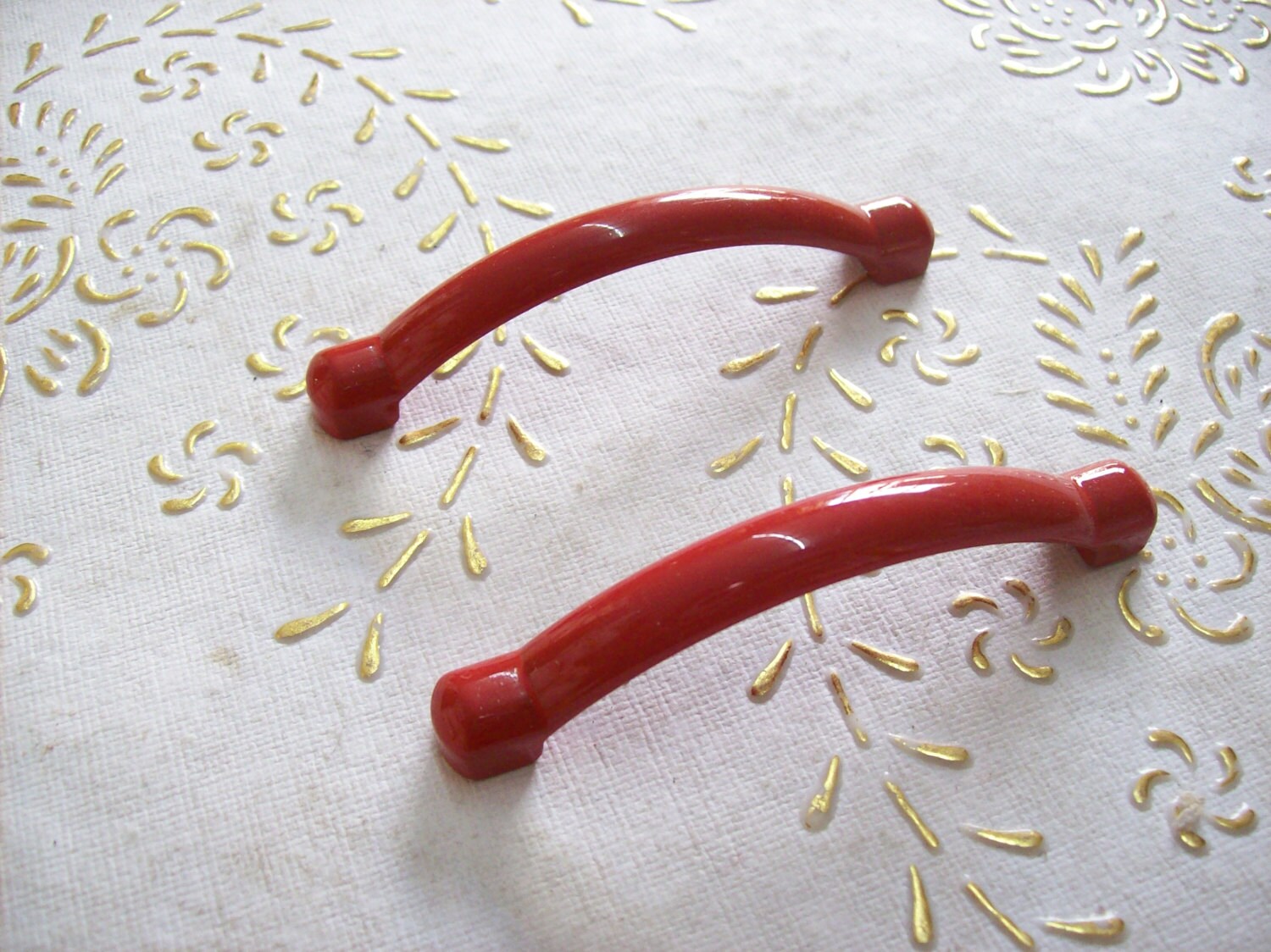 Italy Brass Handles in High Quality. Polished Red Handles. - Etsy