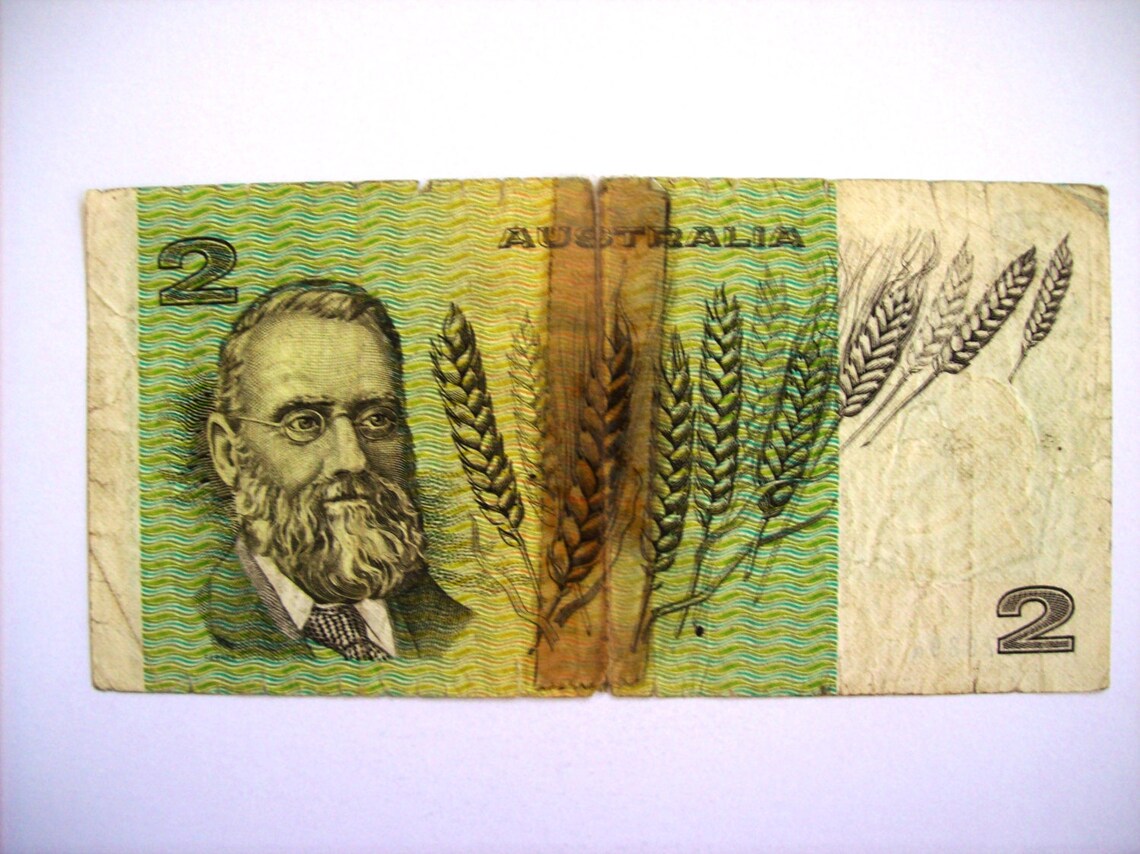 Vintage Australia 2 Dollars Banknote . Circulated Art. 9393 - Etsy