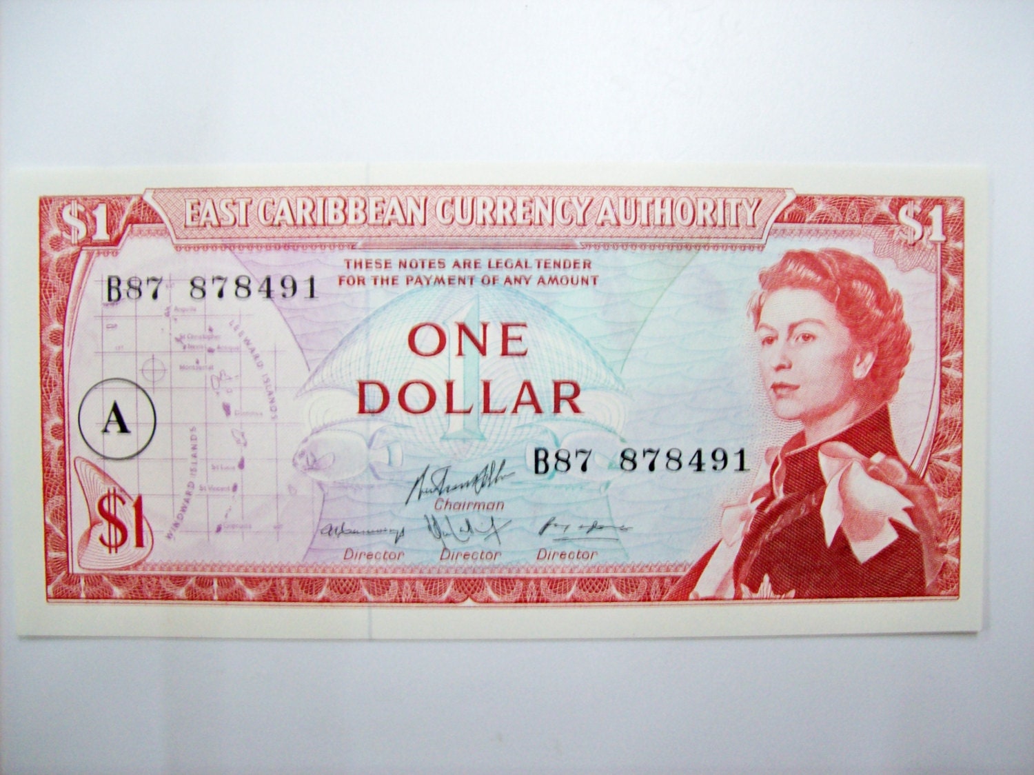 Vintage East Caribbean 1 Dollar Banknote. Map - Etsy