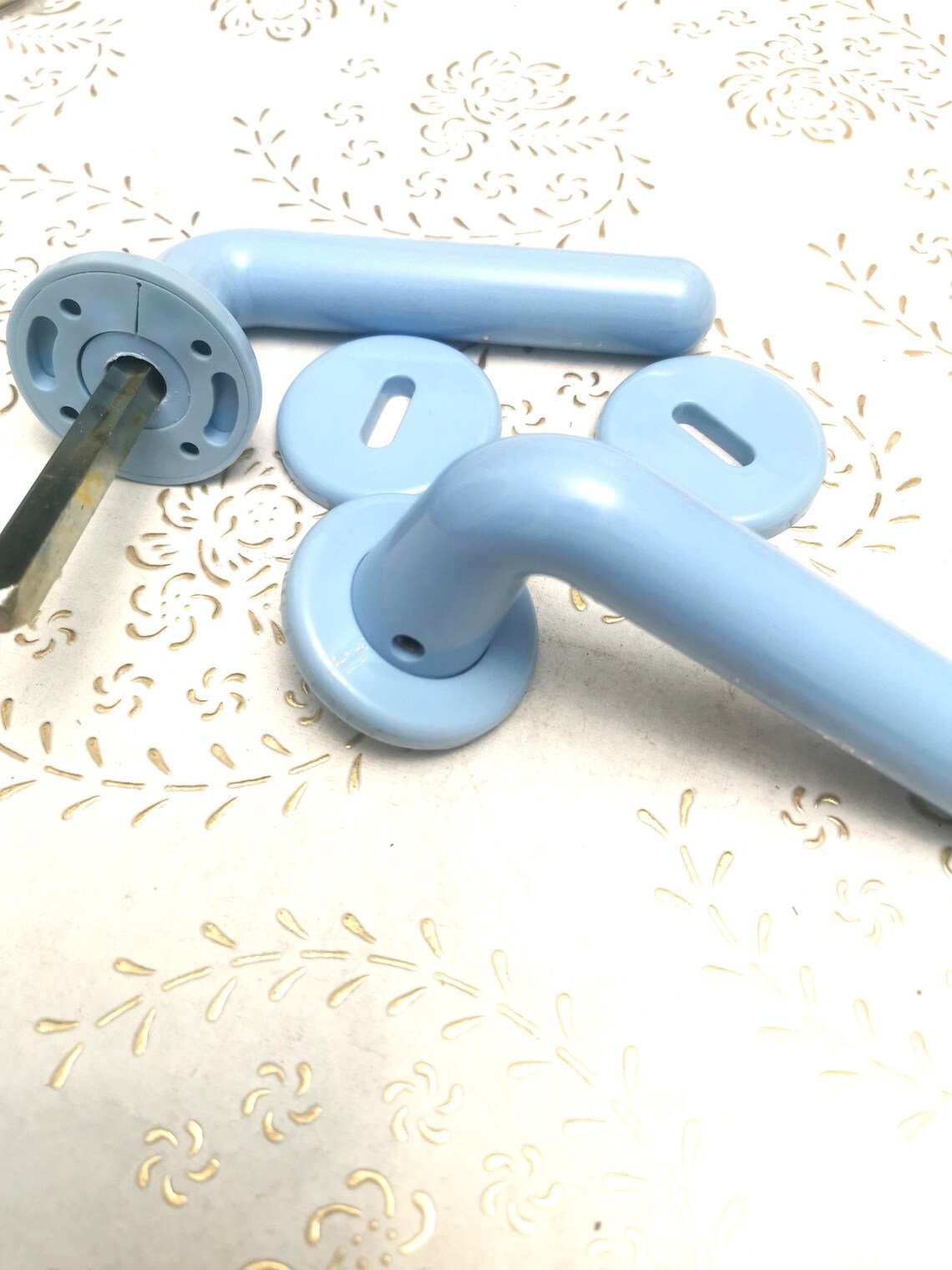 Vintage Italy Light Blue Handle of Very High Quality. Light Blue ...
