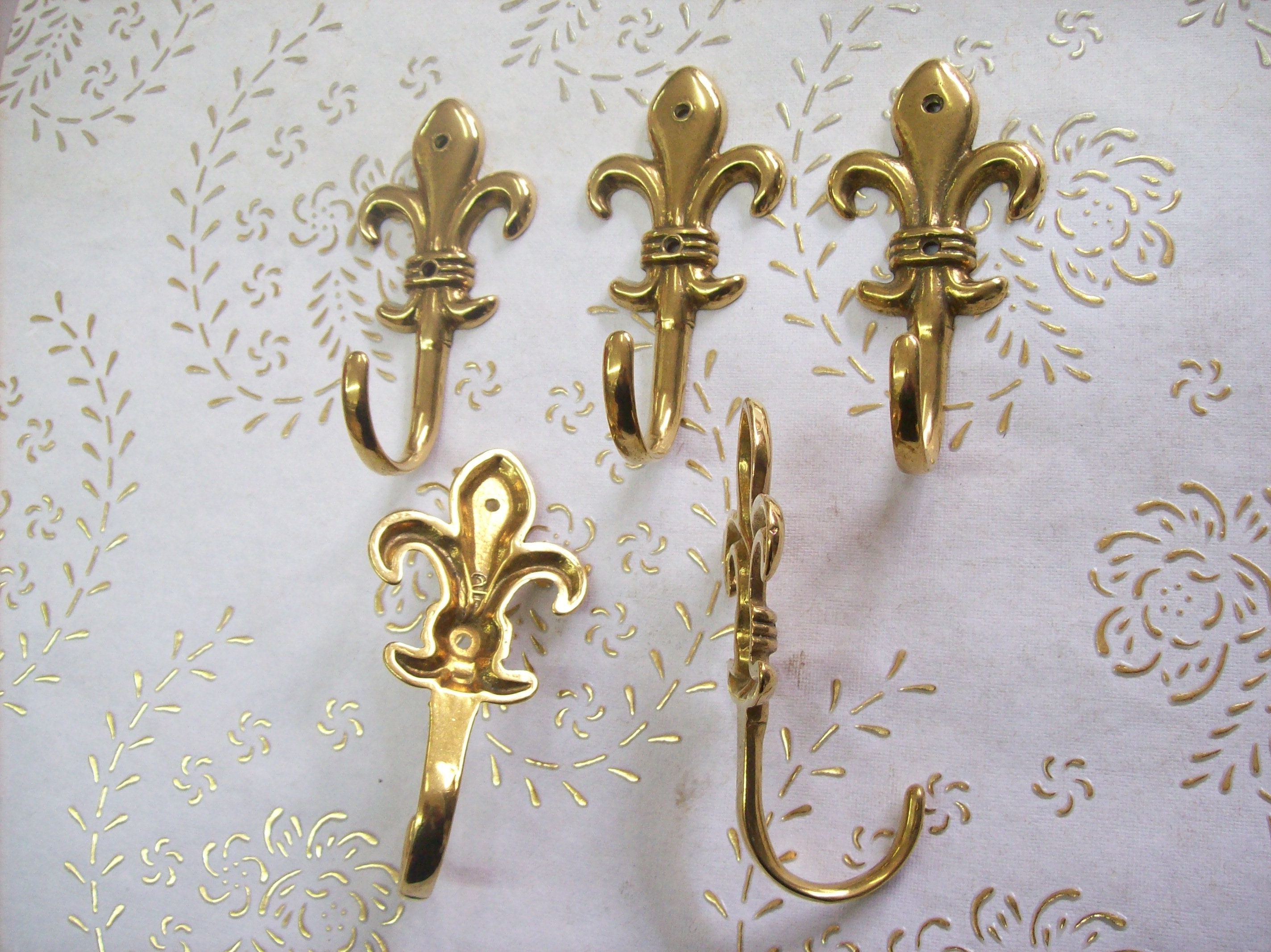 Vintage Italy Lily Hook High Quality, Polished Brass Wall Hooks,brass ...