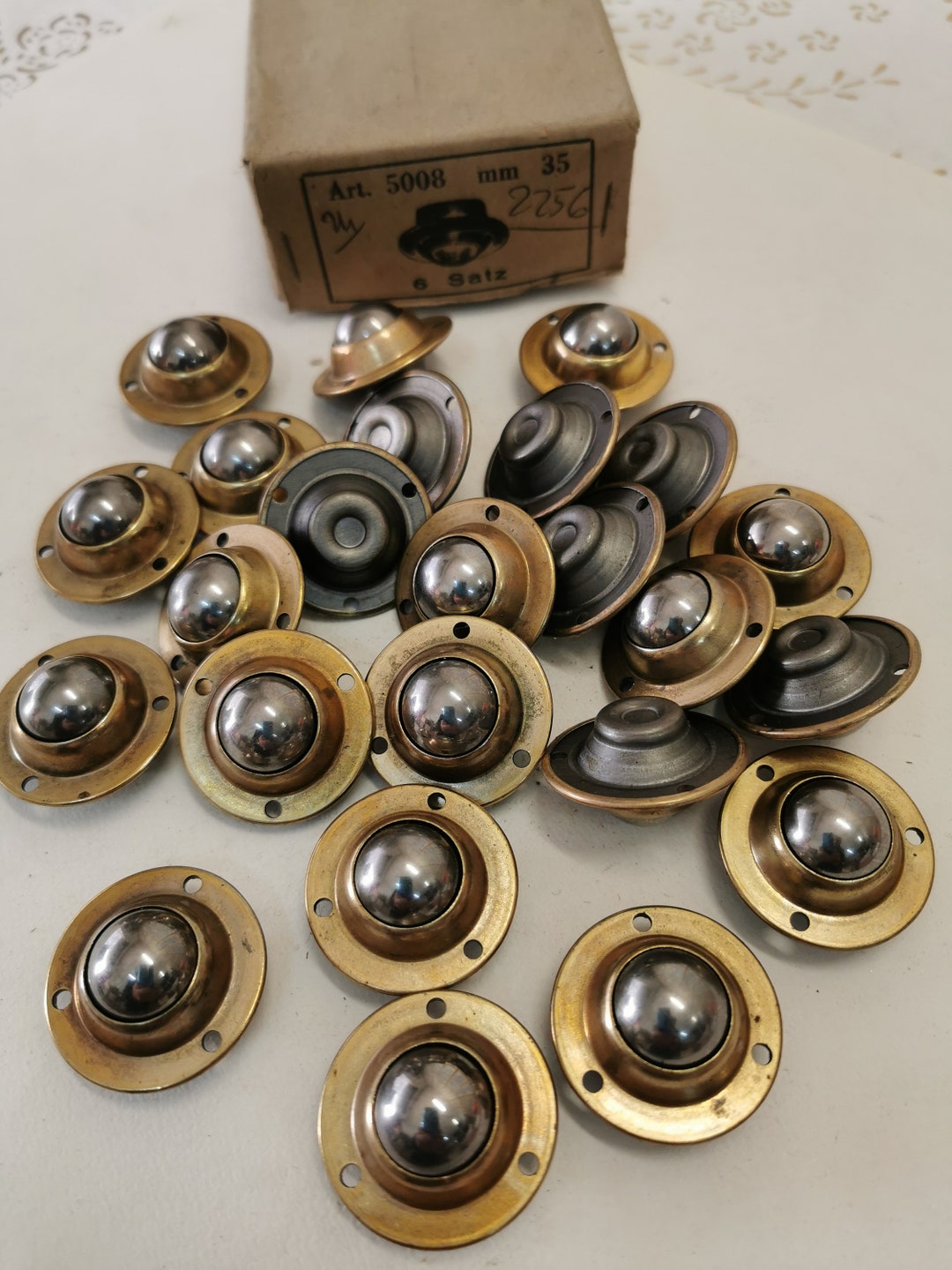 Vintage Italy Recessed Ball Wheels. "ox Eye" Mm 35(1,38"). Sliding in ...