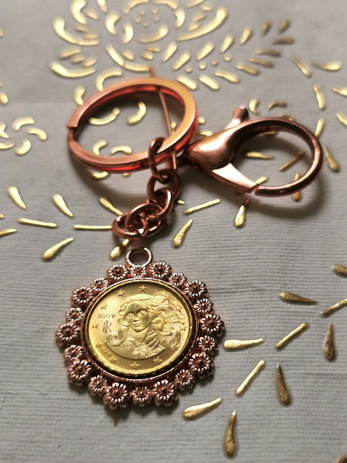Italy VENUS 2009 Coin Keychain.the Birth of Venus.sandro Botticelli ...