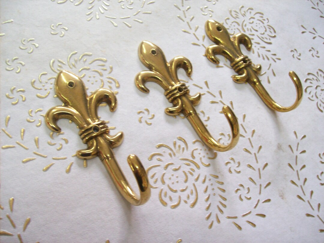 Vintage Italy Lily Hook High Quality, Polished Brass Wall Hooks,brass ...