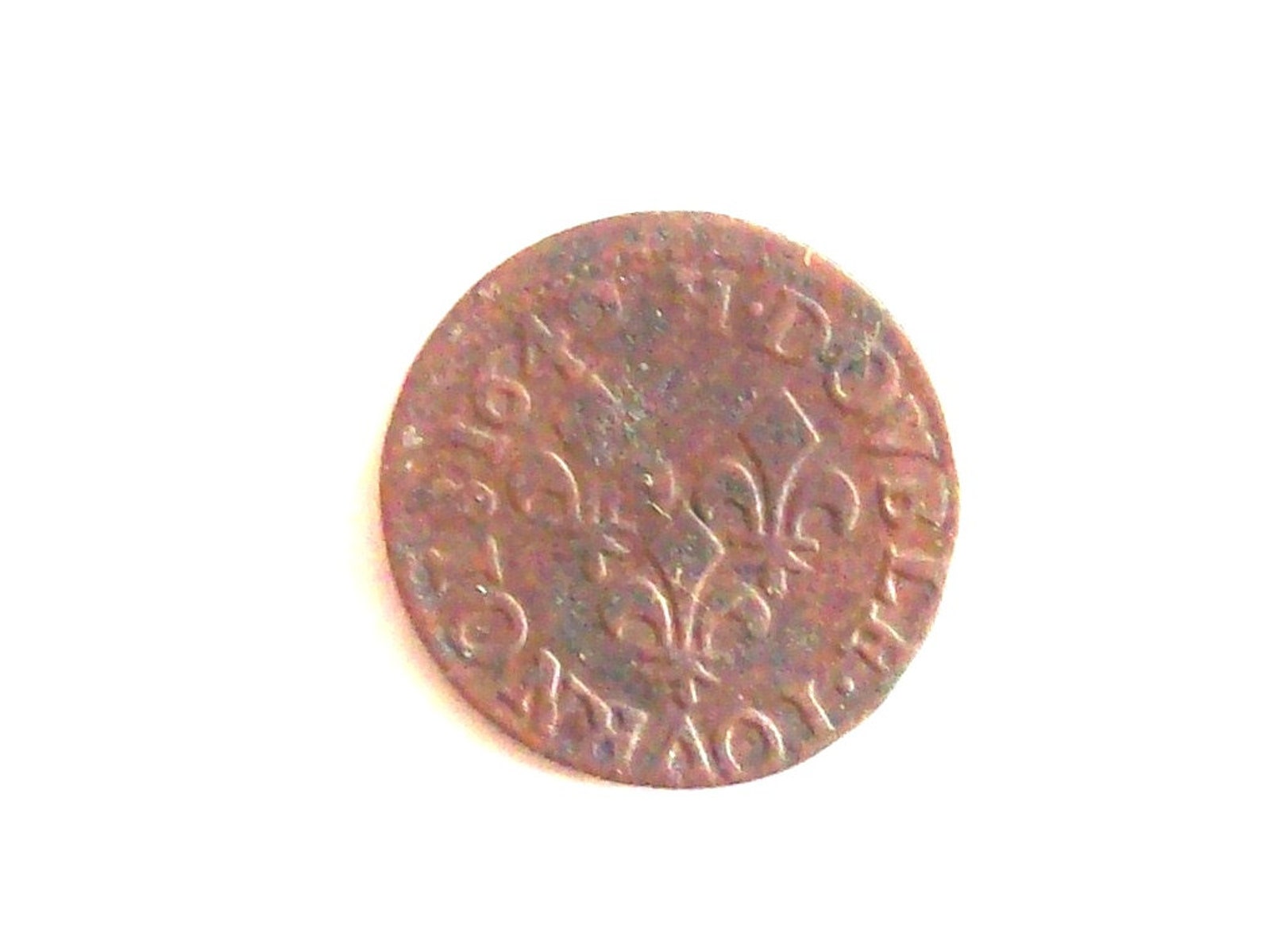 Antique French Coin. Reign of Louis XIII of France, in 1643, Double ...