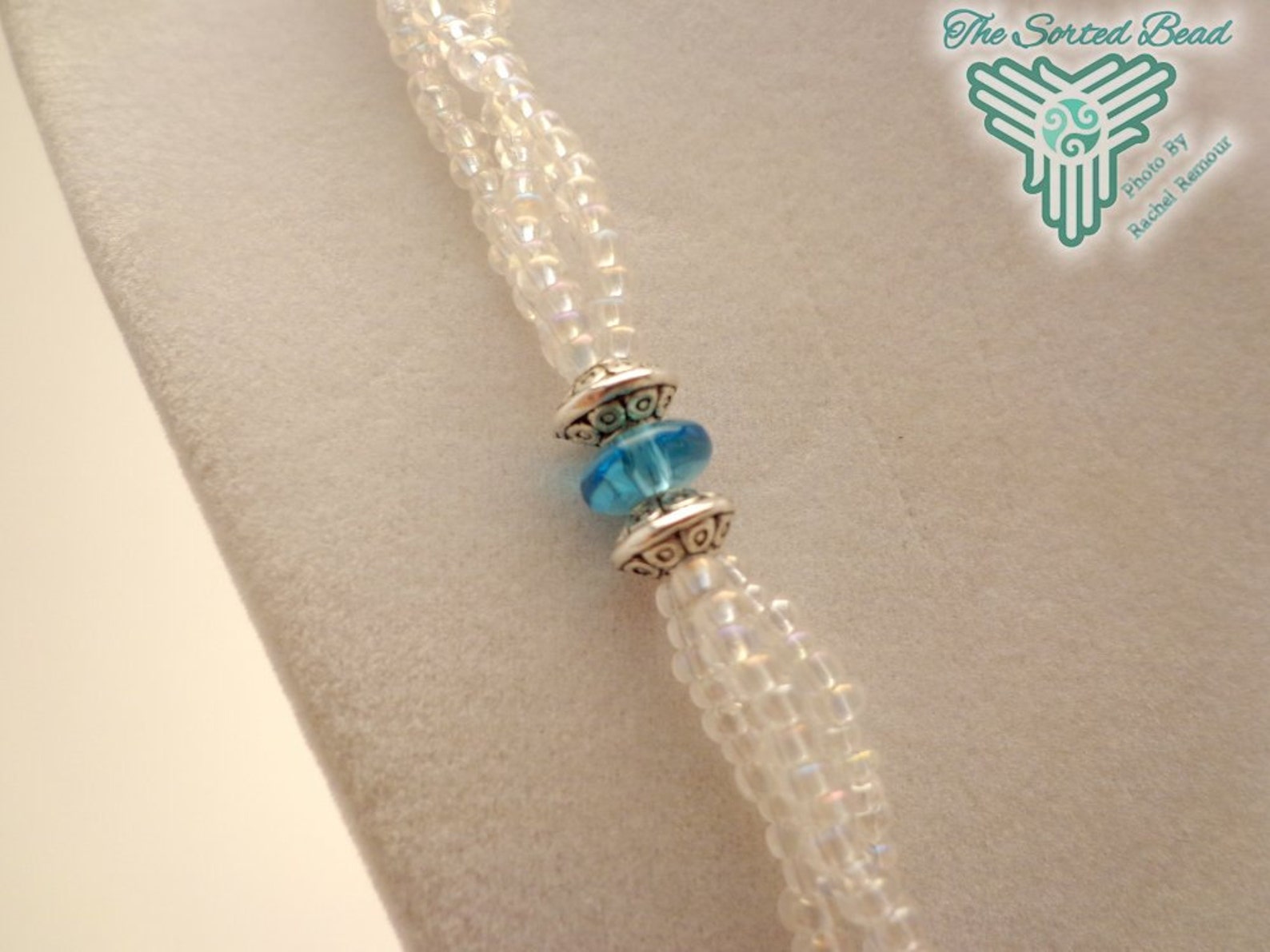 Beaded Jewelry Set Iridescent Seedbead and Turquoise Glass | Etsy