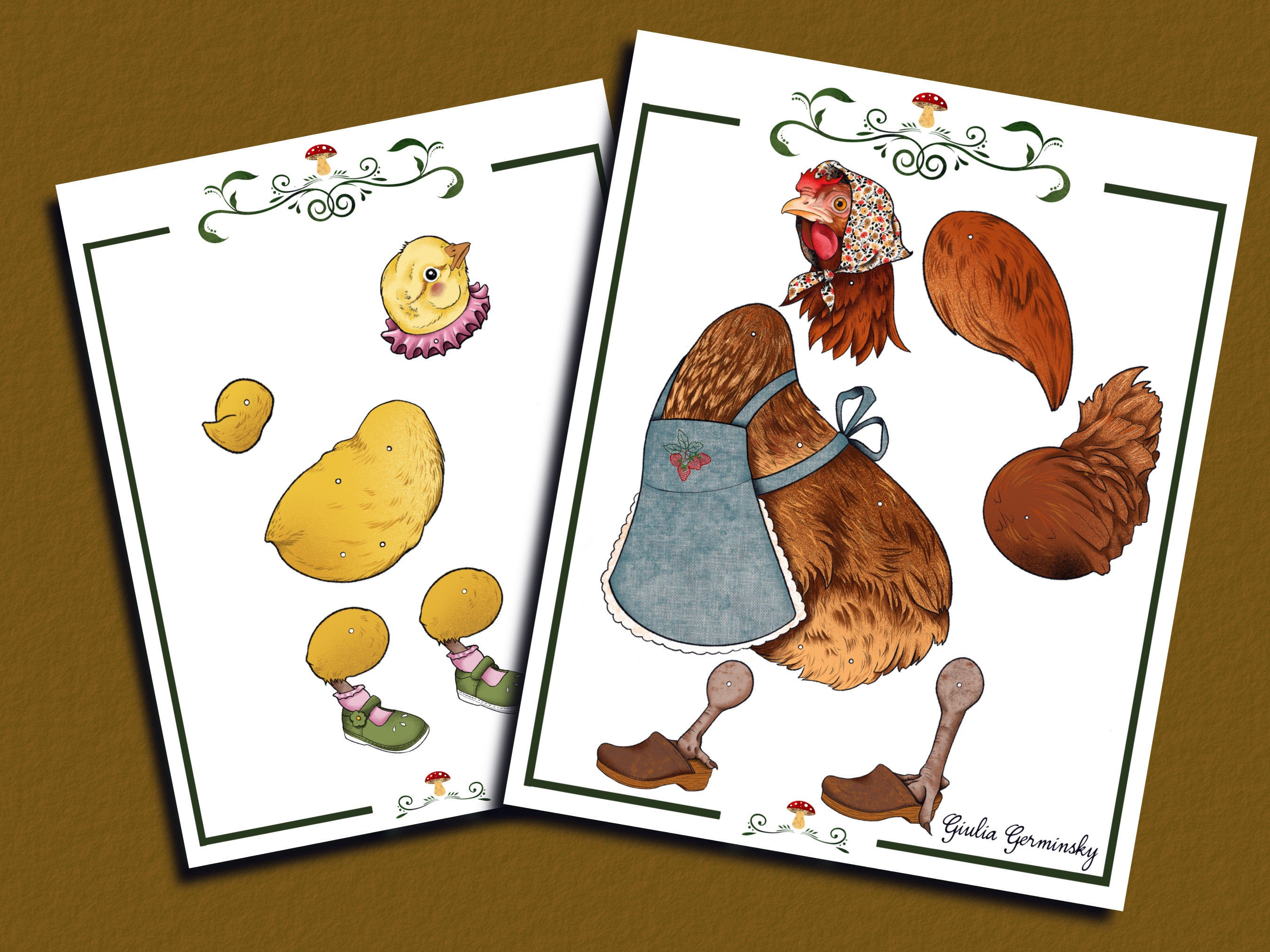 Articulated Paper Hen Puppet, Printable DIY Paper Doll (PDF & JPG) - Etsy