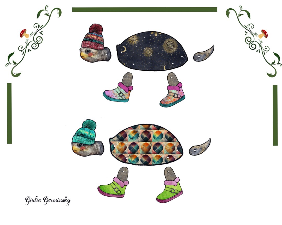 Articulated Printable Paper Tortoise, Digital Download, Paper Dolls ...