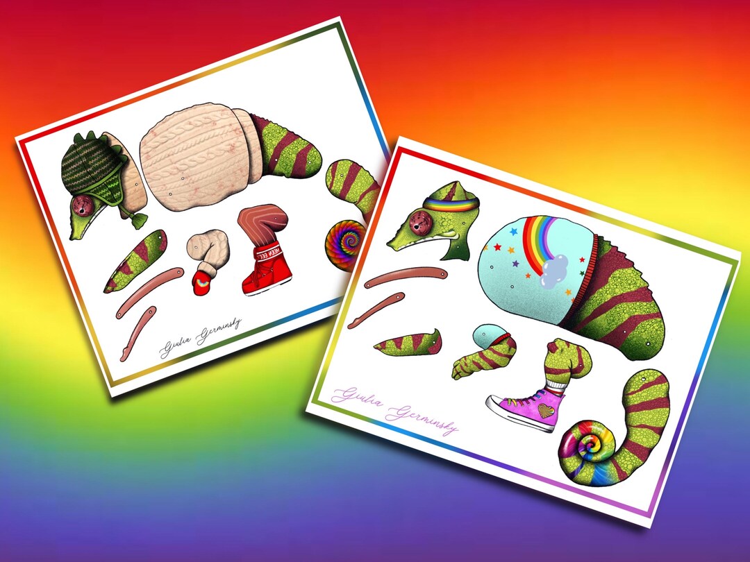 Articulated Paper Chameleon Puppets, DIY Craft (printable PDF & JPG) - Etsy