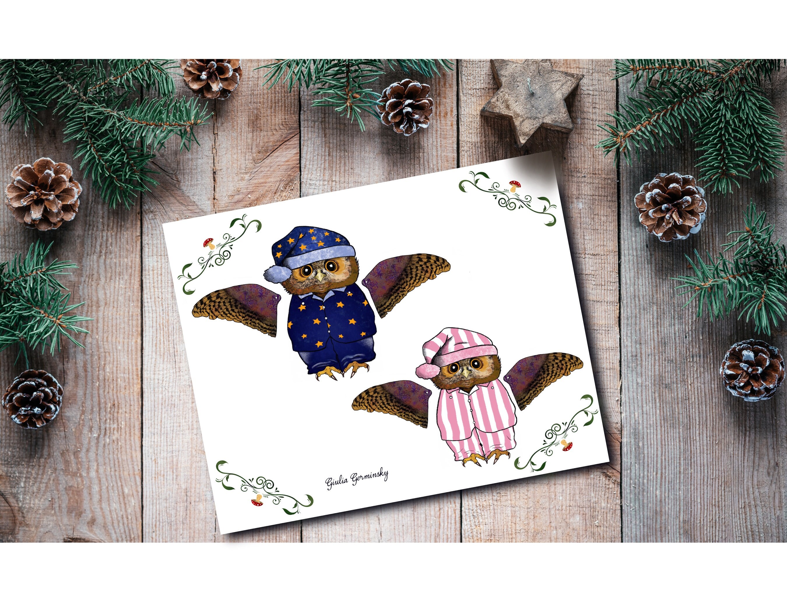 Articulated Printable Paper Owls Family, Digital Download, Paper Dolls ...