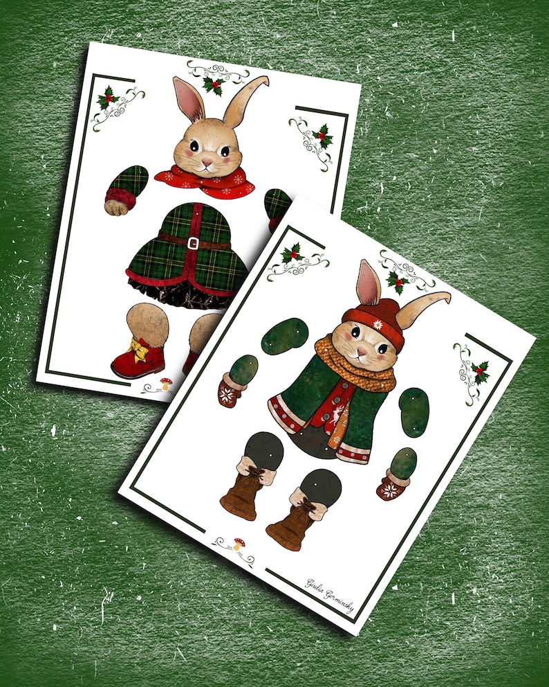 Articulated Paper Bunnies, Printable Paper Dolls (digital Download) - Etsy