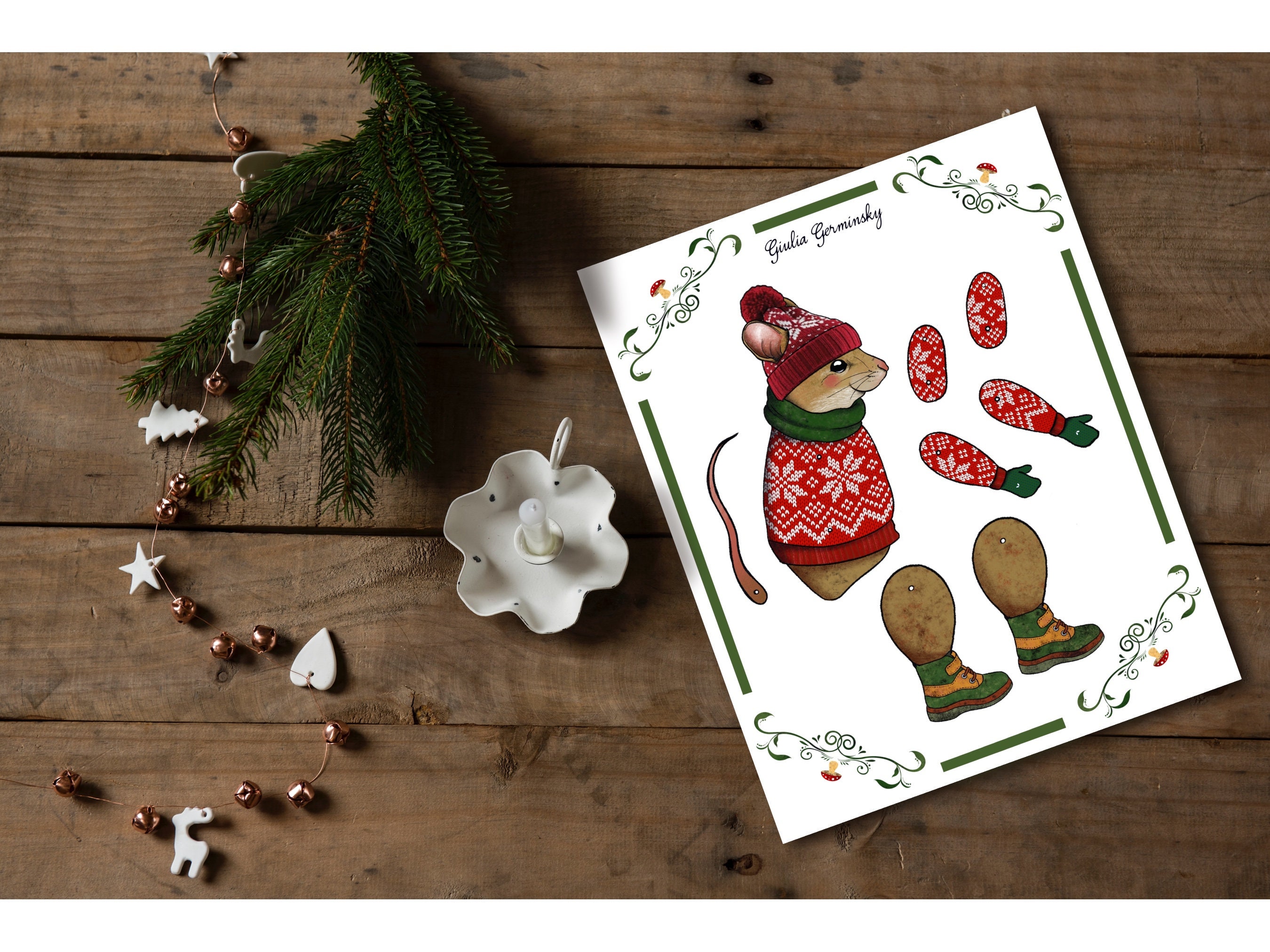 Articulated Printable Paper Mice, Digital Download, Paper Dolls ...