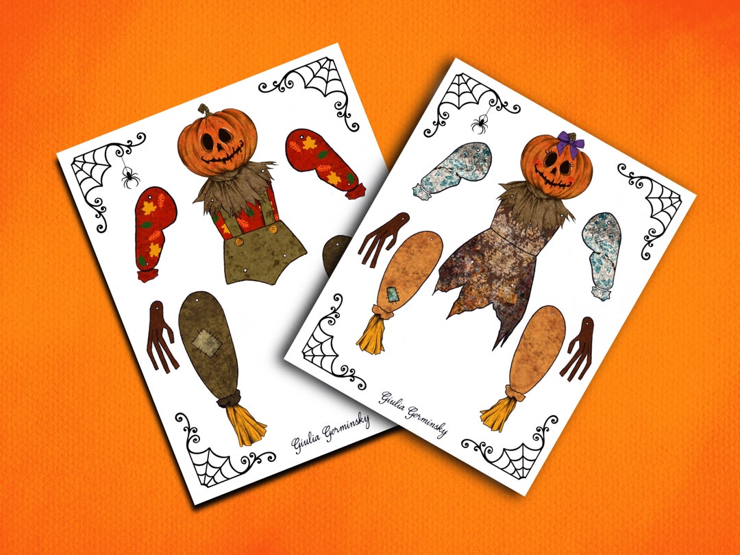 Articulated Printable Paper Jack O’lantern Fam, Digital Download, Paper ...