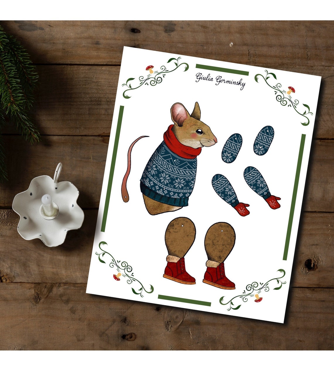 Articulated Printable Paper Mice, Digital Download, Paper Dolls ...
