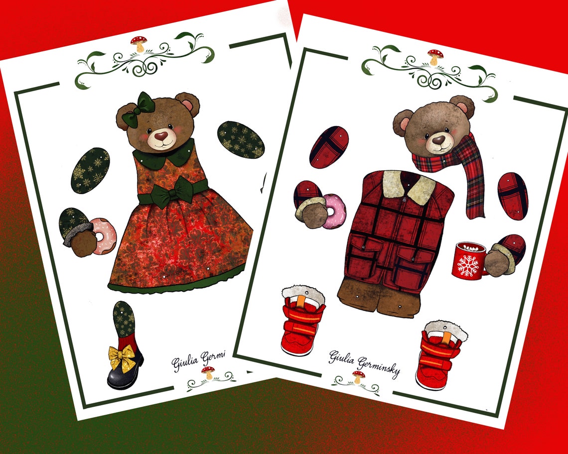 Articulated Paper Bear Dolls, Printable DIY Craft (PDF & JPG) - Etsy