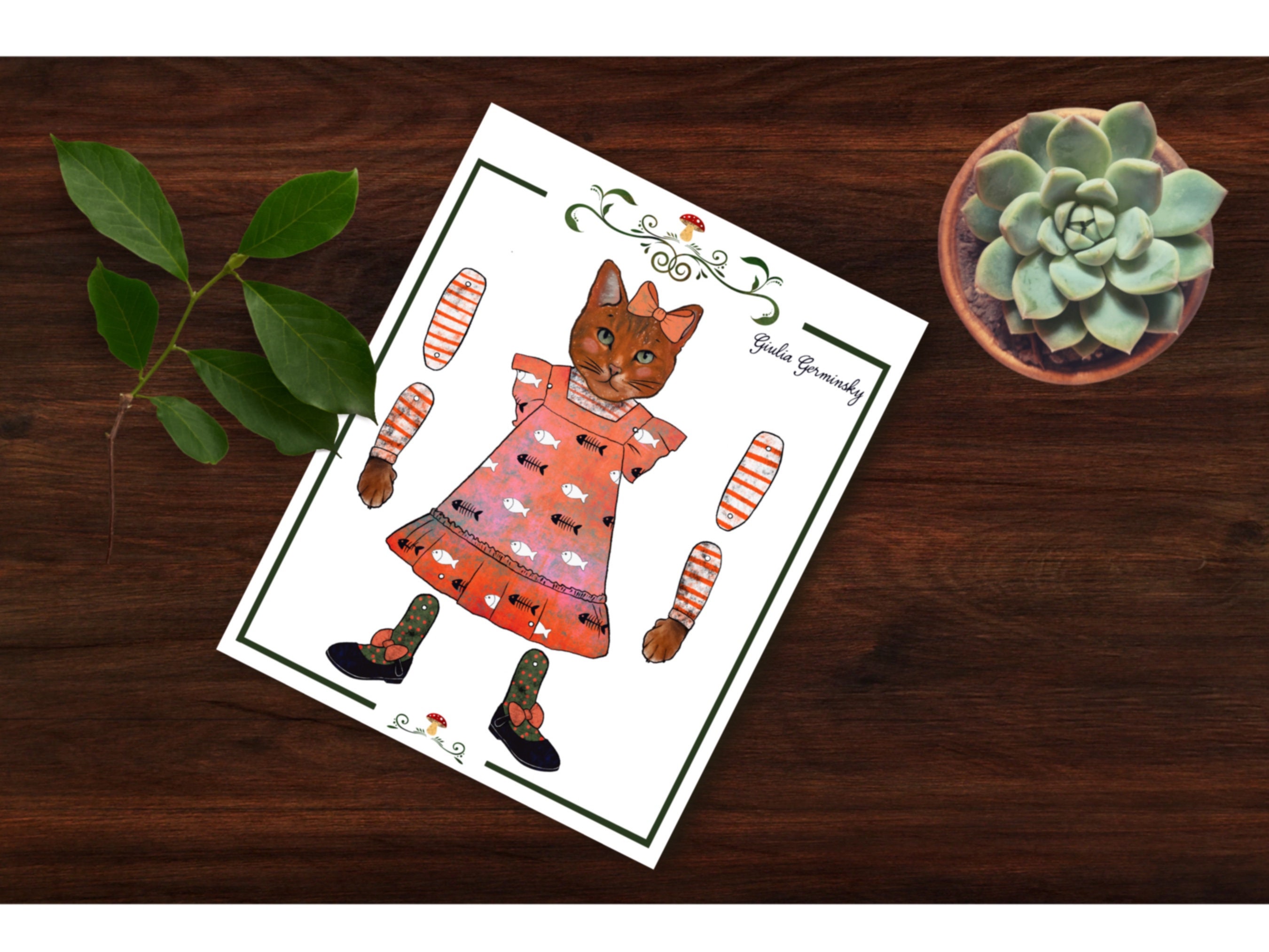 Articulated Paper Cat Doll, Printable DIY Toy (digital Download) - Etsy
