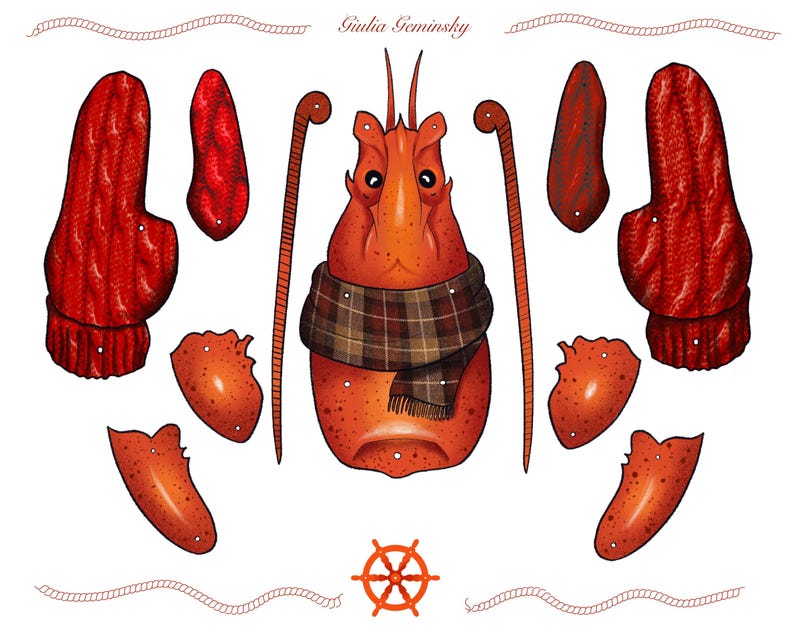 Articulated Paper Lobster Puppet, Printable DIY (digital Download) - Etsy