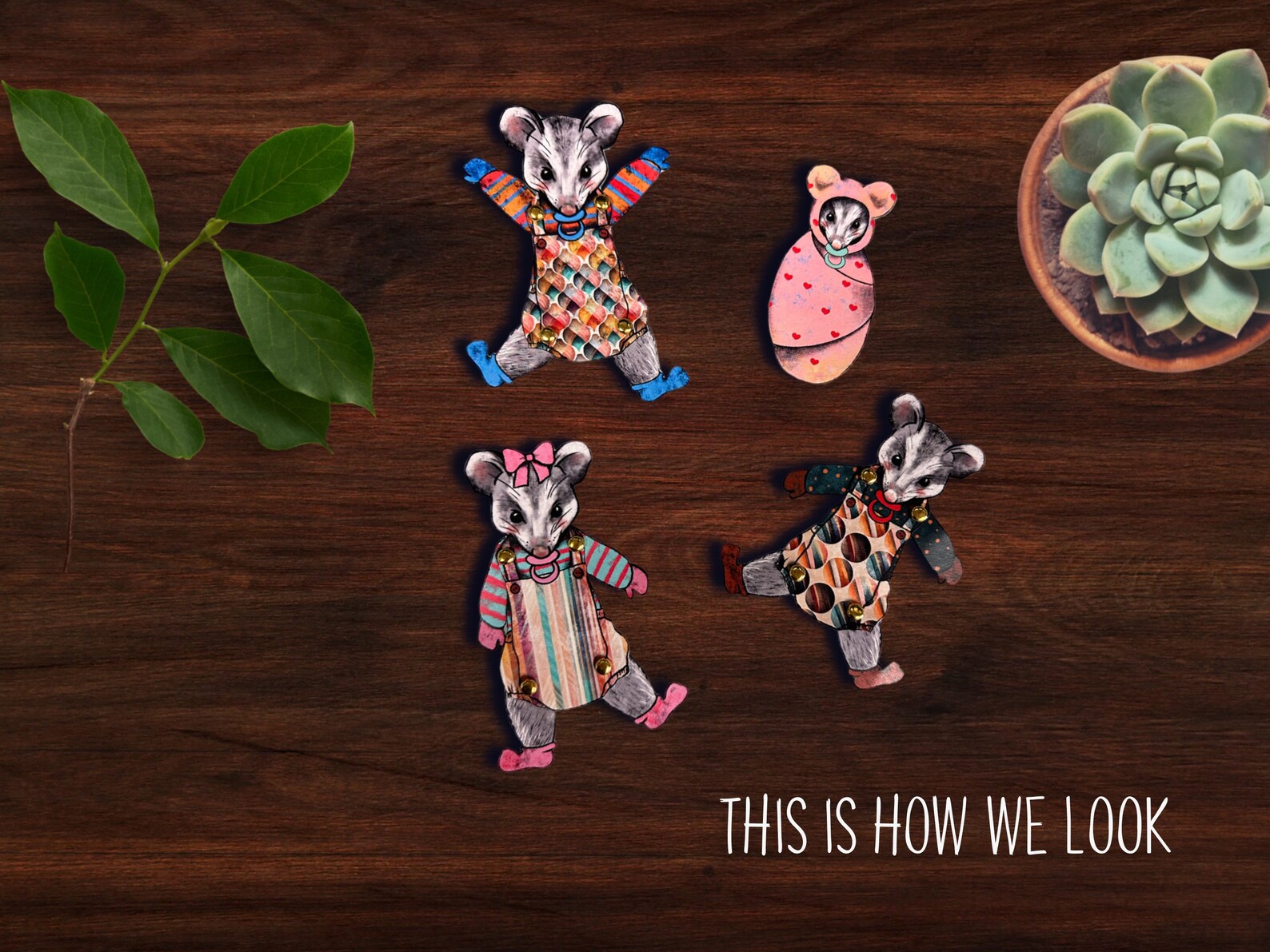 Articulated Printable Paper Opossums, Digital Download, Paper Dolls ...