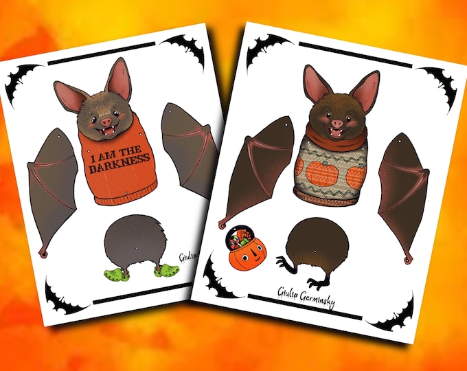 Articulated Paper Halloween Bat Puppets, Printable DIY (PDF & JPG) - Etsy