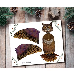 Articulated Printable Paper Owls Family, Digital Download, Paper Dolls ...
