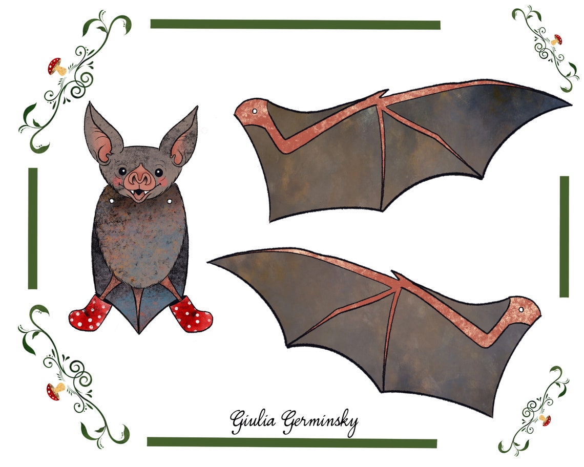 Articulated Printable Paper Bat, Digital Download, Paper Dolls, Instant ...