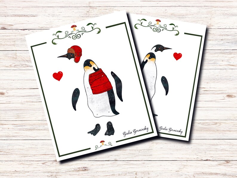 Articulated Printable Paper Penguins, Digital Download, Paper Dolls ...