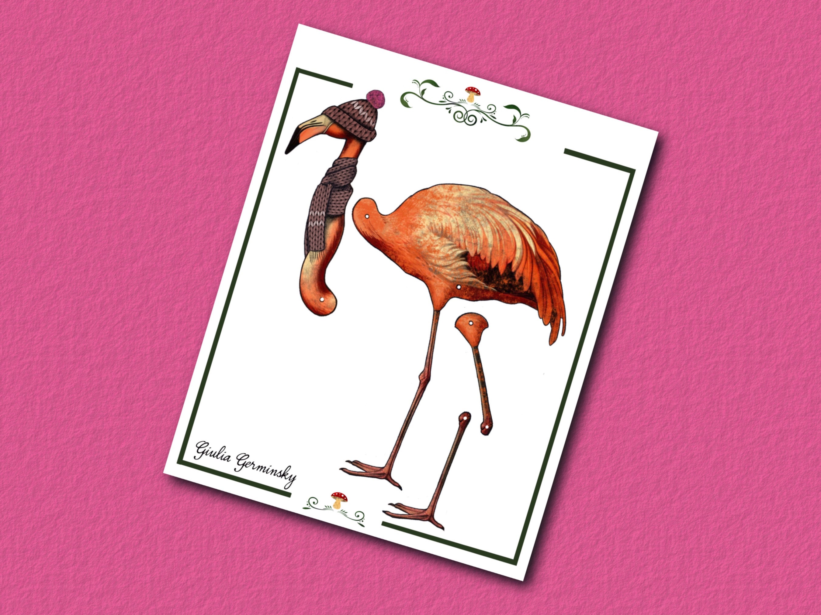 Articulated Printable Paper Flamingo , Digital Download, Paper Dolls ...