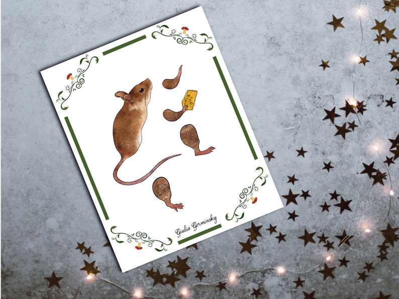 Articulated Printable Paper Mouse,digital Download, Paper Dolls,instant ...