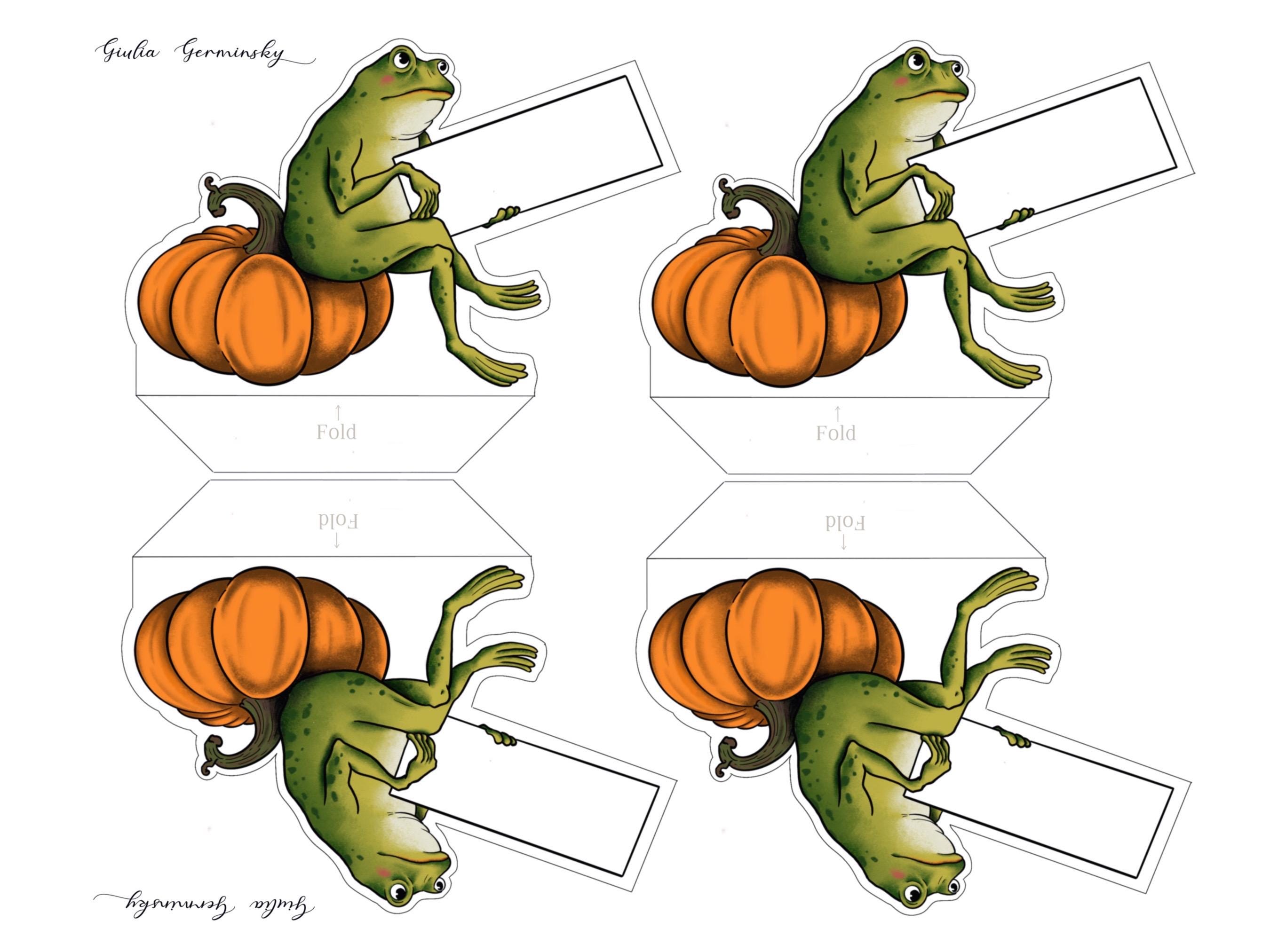 Printable Thanksgiving Frog Place Cards (digital Download) - Etsy