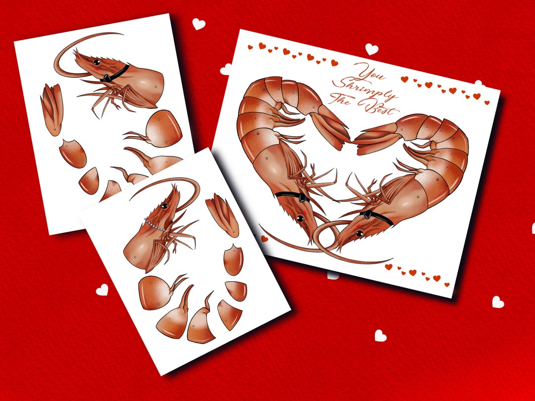 2 Articulated Printable Paper Shrimps, Digital Download, Paper Dolls ...