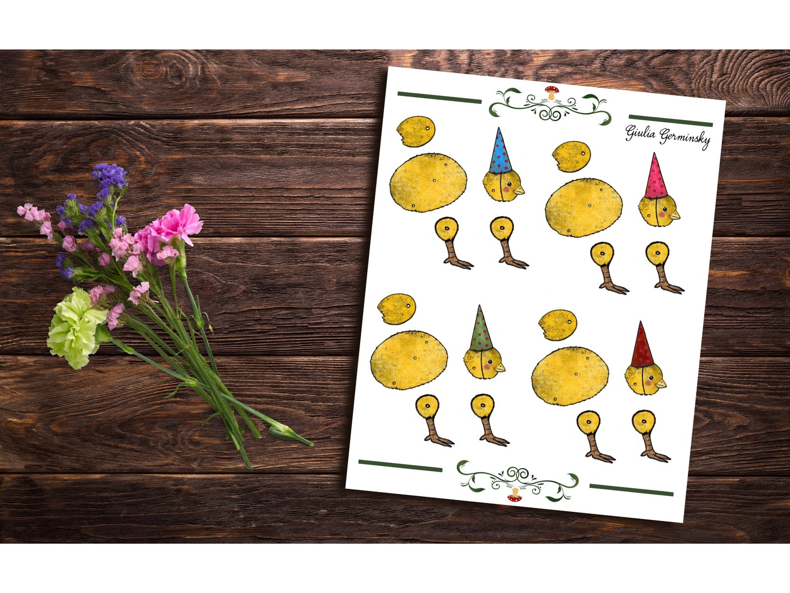 Articulated Printable Paper Chickens, Digital Download, Paper Dolls ...