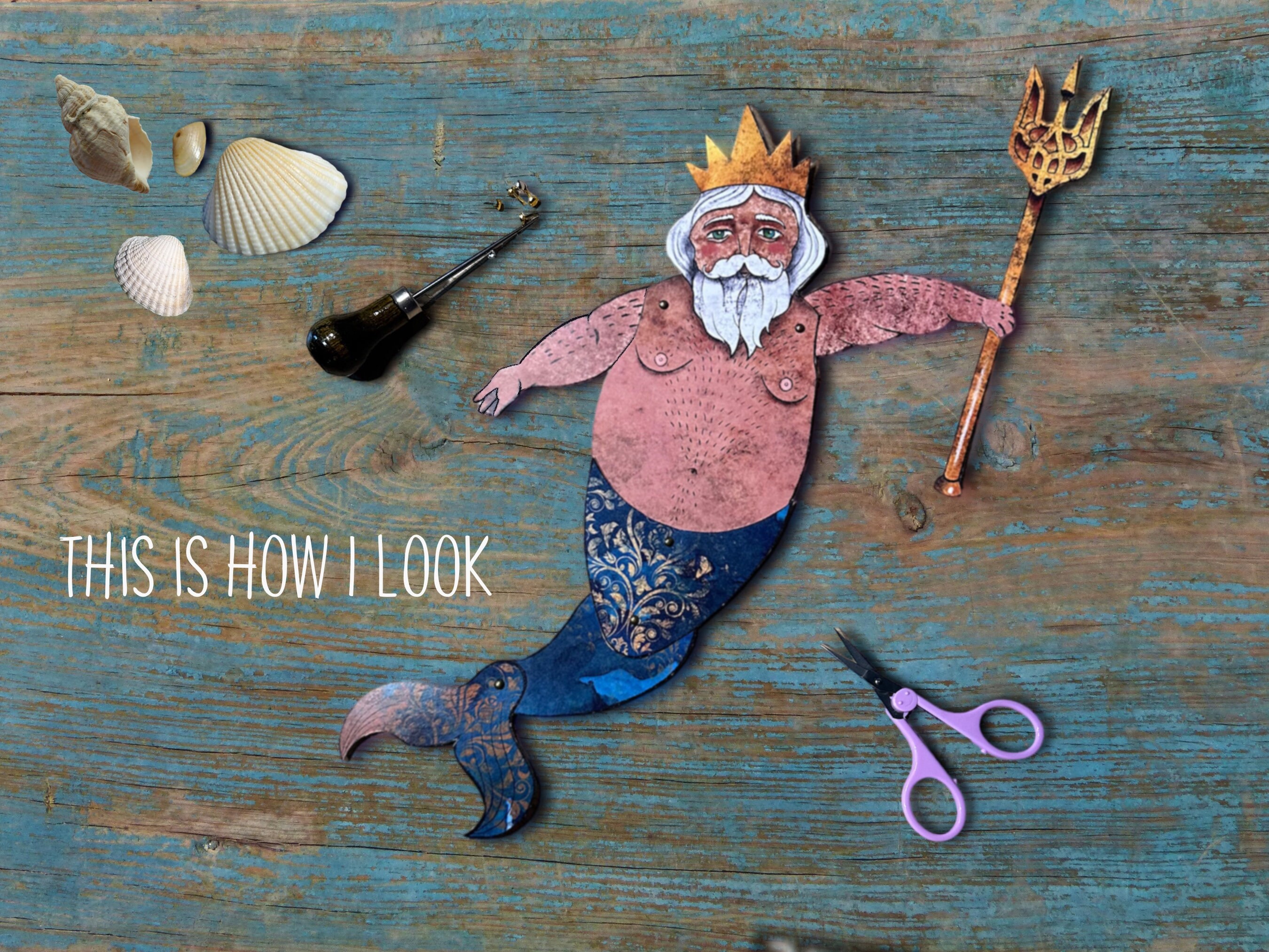 Articulated Poseidon Family Paper Dolls, Printable DIY Puppet (digital ...