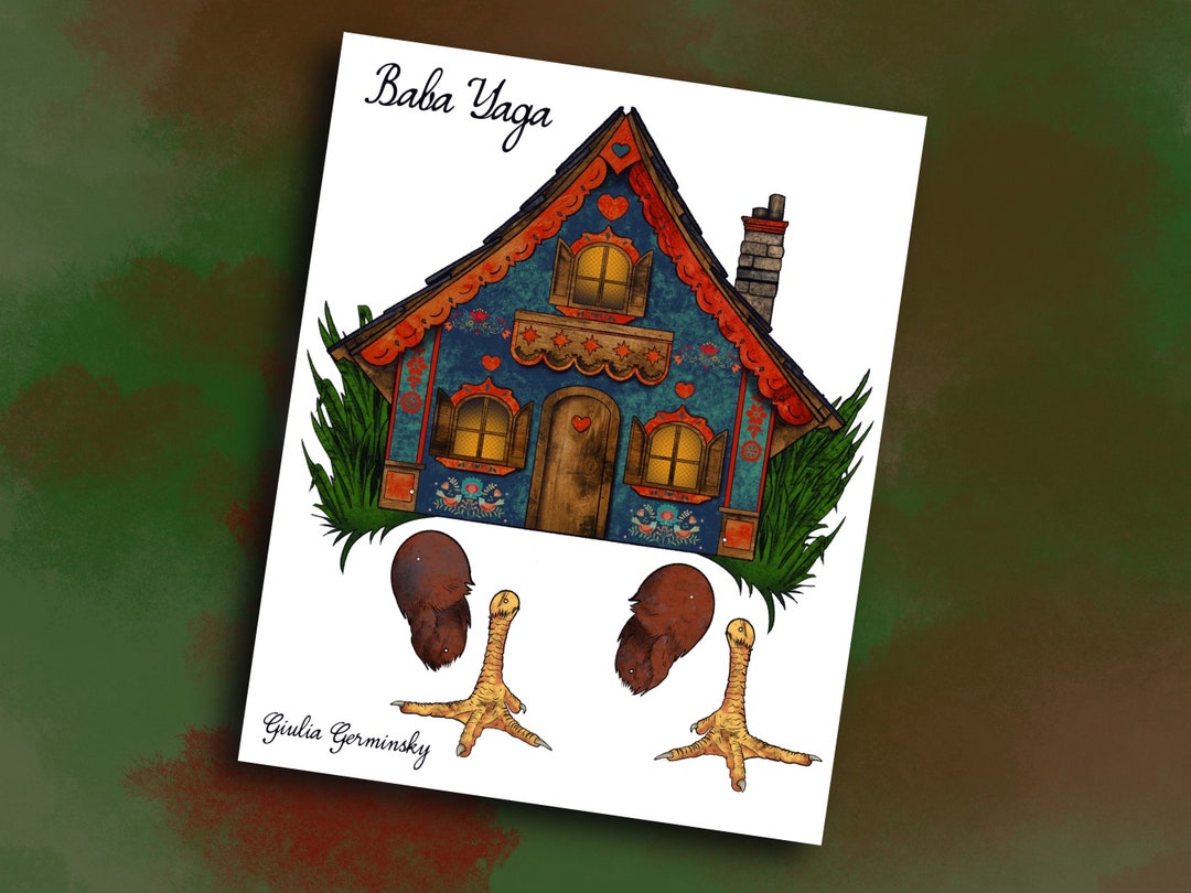 Articulated Printable Paper Baba Yaga House, Digital Download, Paper ...