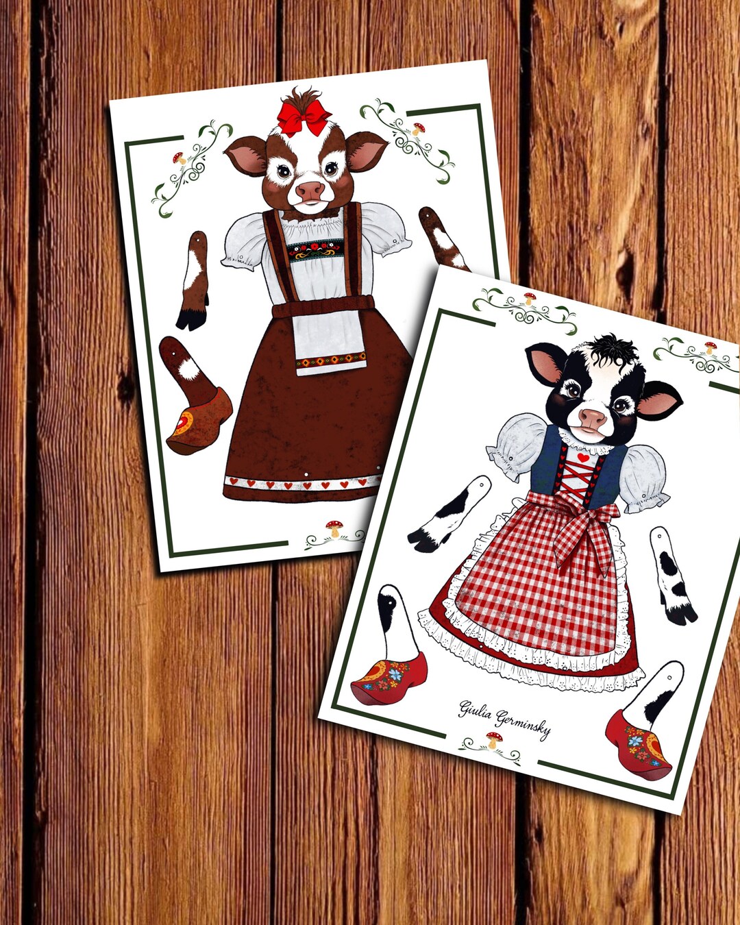 Articulated Printable Cows, Digital Download, Paper Dolls, Instant DIY ...