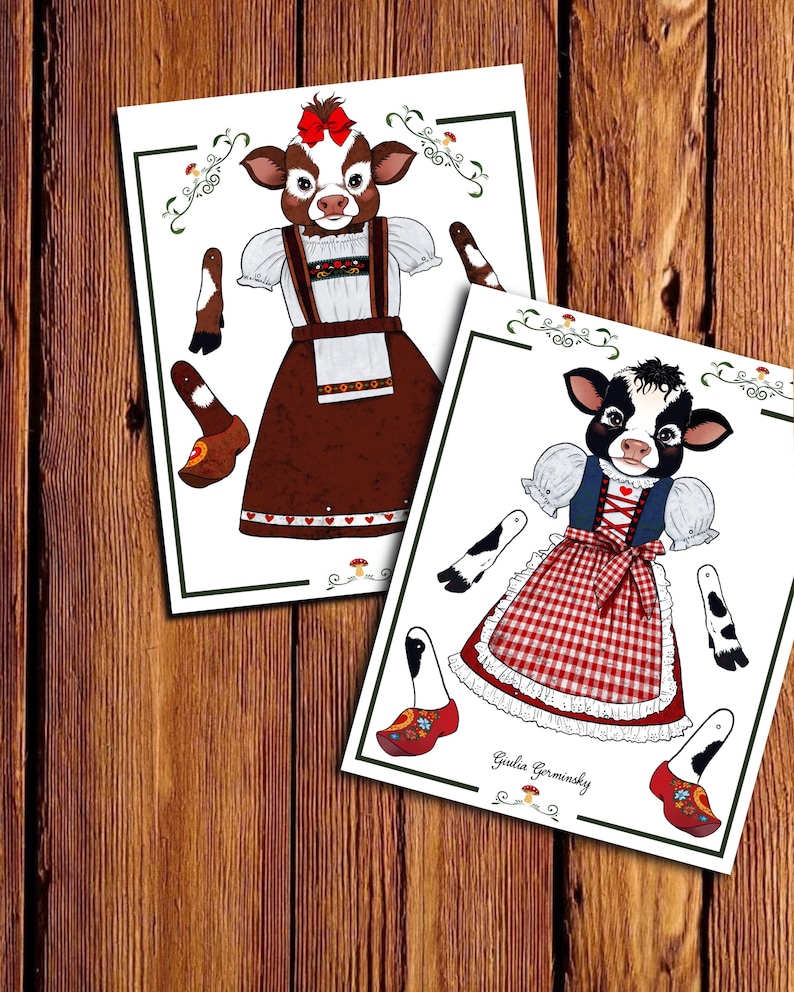 Articulated Cow Paper Dolls, Printable DIY Craft (digital Download) - Etsy