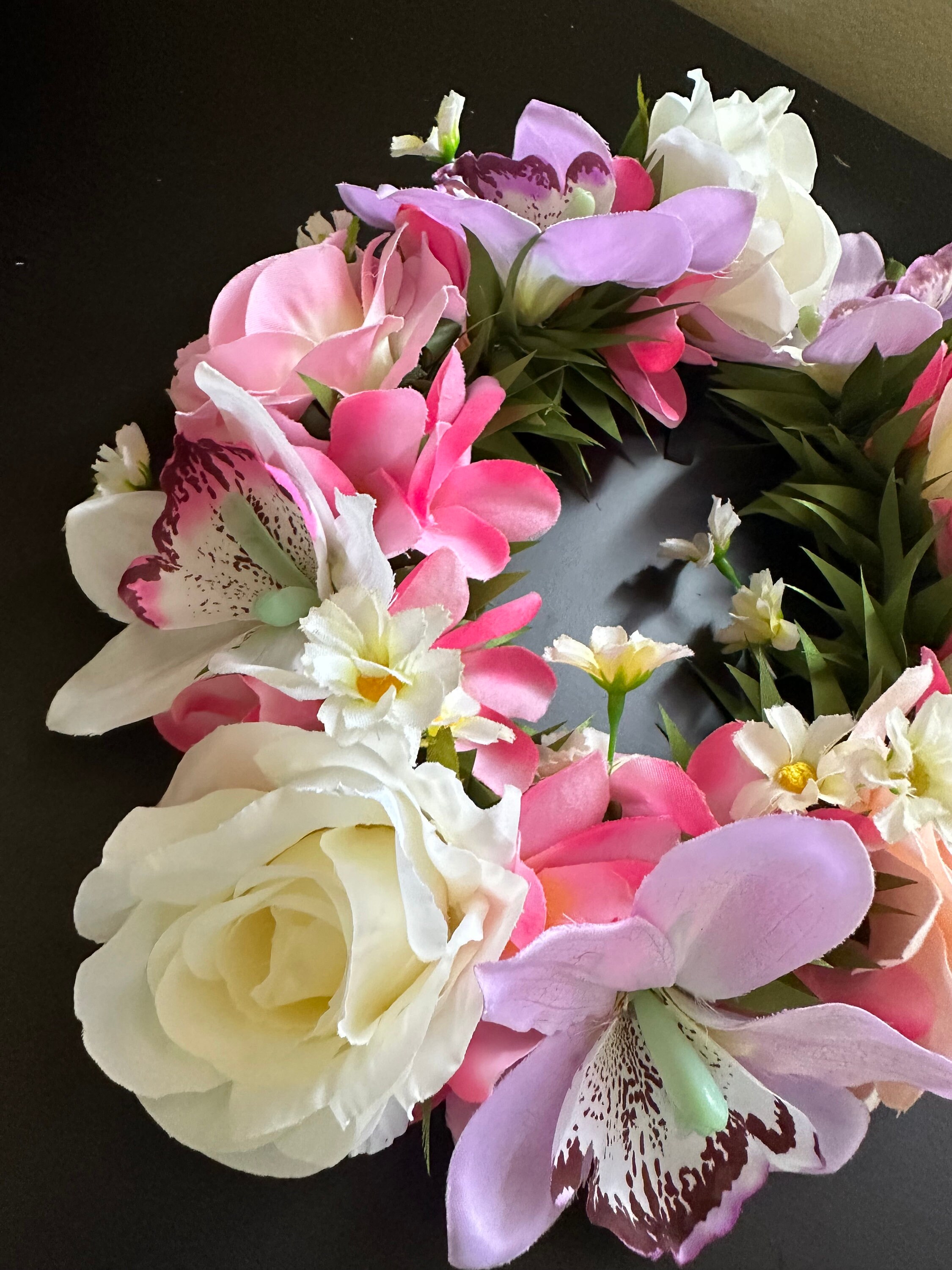 Pink Spring Flower Garden Haku Lei Flower Crown - Etsy