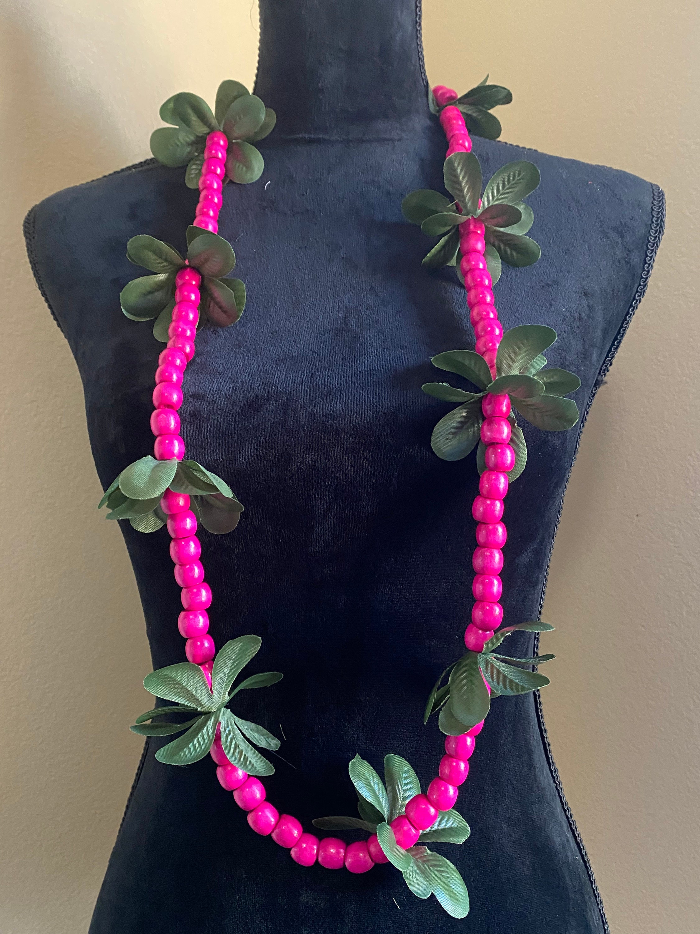Wood Bead Leaf Lei - Etsy