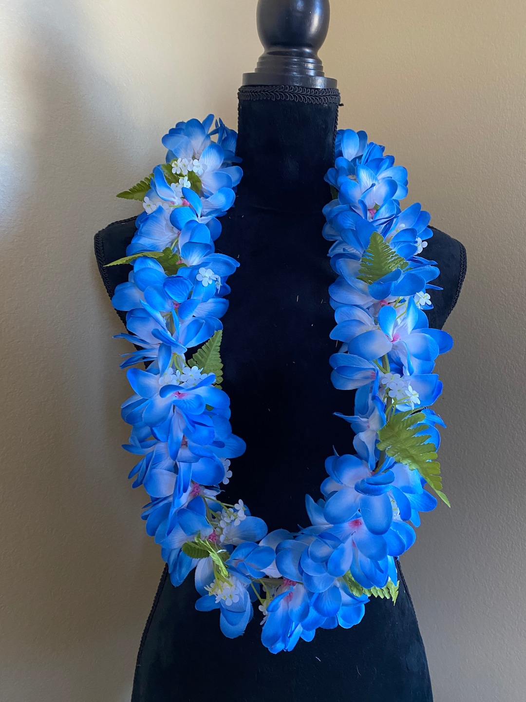 Hawaiian Blue Plumeria Artificial Flowers Lei - Etsy