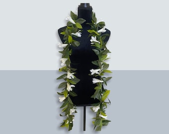 Hawaiian Maile White Tuberose FABRIC Lei Graduation Wedding Luau ...