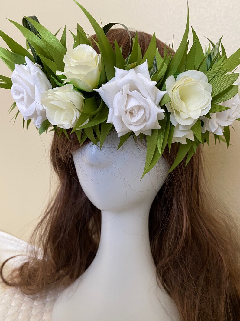 Double White Rose Haku Lei Poo - Etsy