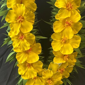 Yellow Hibiscus Flat Lei - Etsy
