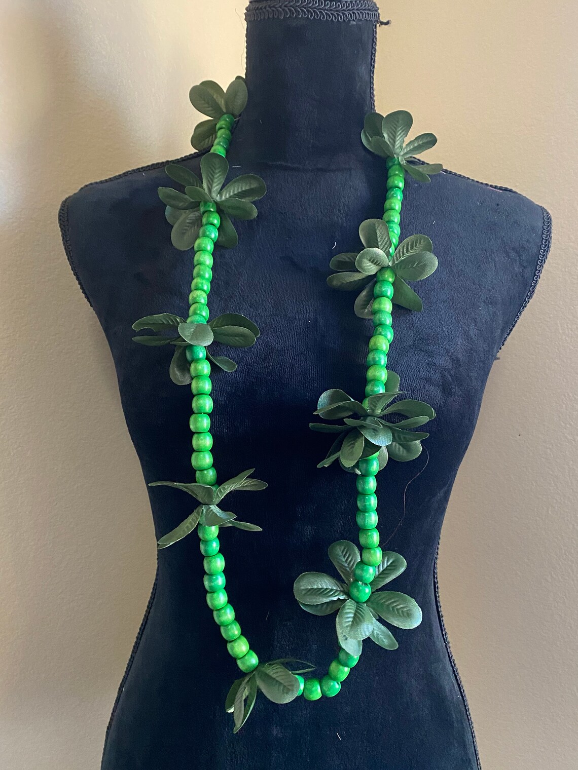 Wood Bead Leaf Lei - Etsy
