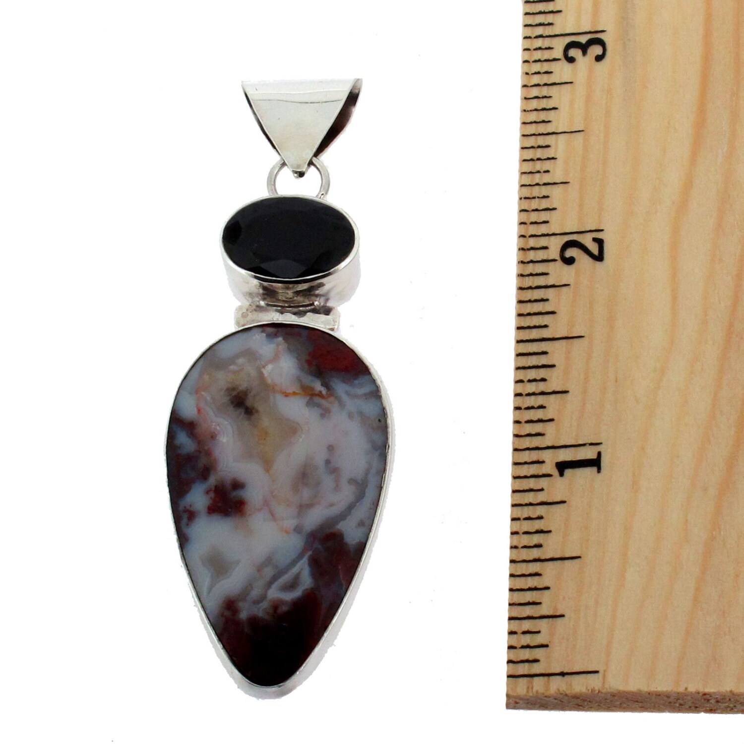 Red Garnet & Jasper Agate Mix Sterling Silver Pendant - Etsy