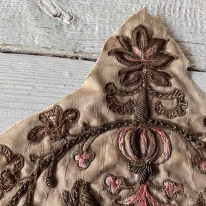 One 9 by 12 1/2 Inch Victorian Brocade Fragment Metallic & Floss ...