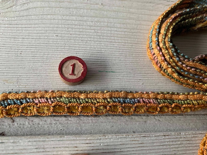 Select a Length Antique Braid With Chenille and Metallic Thread Accents ...