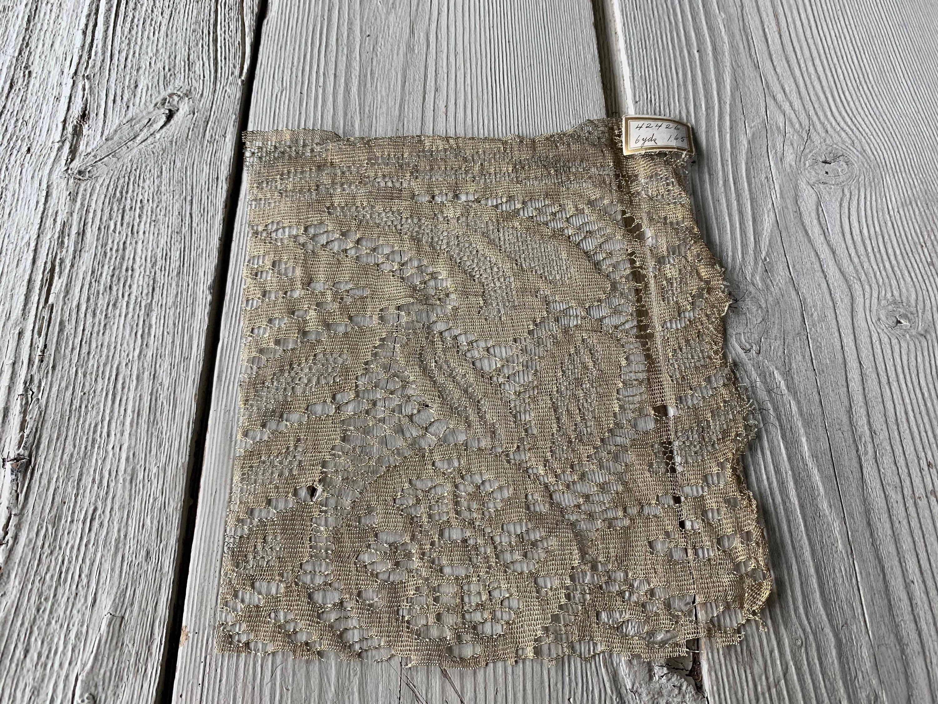 One Antique French Metallic Lace Sample ref: A-7231 Box 8 - Etsy