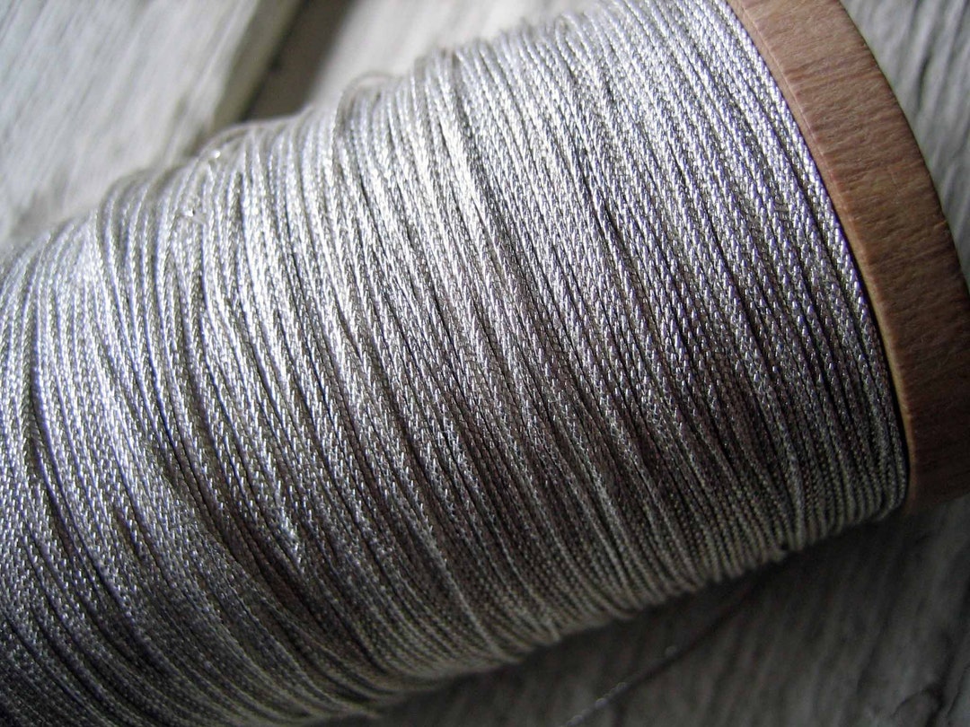5 Yards Vintage French Silver Metallic Thread for Handiwork (ref: A ...